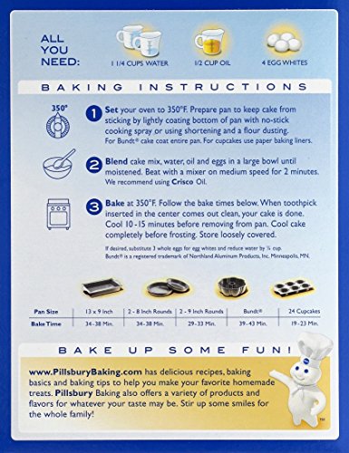 Pillsbury Traditional Cake & Cupcake Baking Mix, Vanilla, 15.25 Oz, Pack of 12