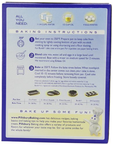 Pillsbury Traditional Cake & Cupcake Baking Mix, Vanilla, 15.25 Oz, Pack of 12