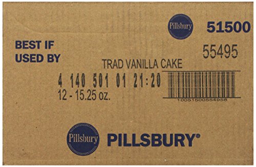 Pillsbury Traditional Cake & Cupcake Baking Mix, Vanilla, 15.25 Oz, Pack of 12