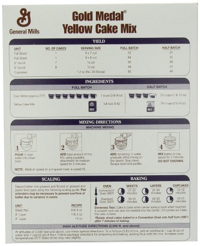 GeneralMills LR/D GOLD MEDAL YELLOW CAKE MIXES 6 CASE 5 POUND, 5-pounds