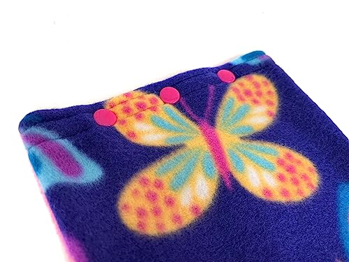 Patterned Fleece Ramp Covers for Small Animal Cages, 3 Pack, Handmade, Midwest Critter Nation, Prevue Feisty Ferret (Butterflies Purple)