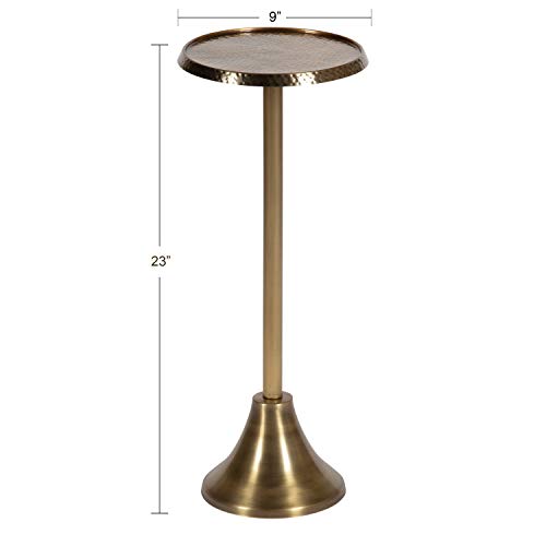 Kate and Laurel Sanzo Bohemian Side Table, 9 x 9 x 23, Gold, Decorative Pedestal End Table for Display and Storage