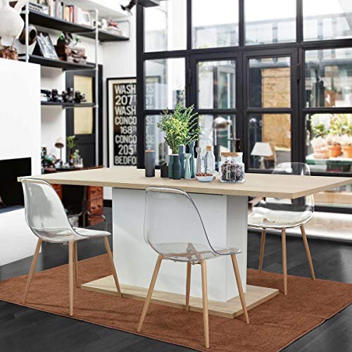 GreenForest Acrylic Ghost Chairs Clear Dining Chairs with Crystal Transparent Seat,Modern Mid Century Dining Chairs Set of 4, Plastic Shell Accent Side Chairs for Kitchen,Lounge