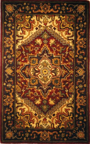 SAFAVIEH Heritage Collection 3' x 5' Red HG625A Handmade Traditional Oriental Premium Wool Area Rug