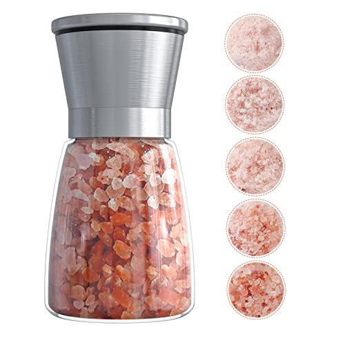 Ebaco Original Stainless Steel Salt or Pepper Grinder - Top Spice Mill with Ceramic Blades , Brushed Stainless Steel and Adjustable Coarseness By Pepper Grinder (Single Package)