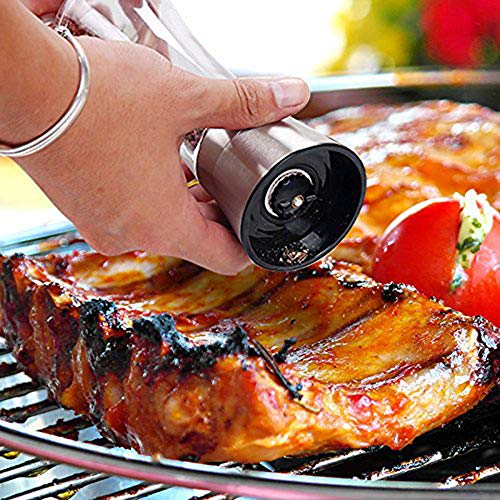 Ebaco Original Stainless Steel Salt or Pepper Grinder - Top Spice Mill with Ceramic Blades , Brushed Stainless Steel and Adjustable Coarseness By Pepper Grinder (Single Package)