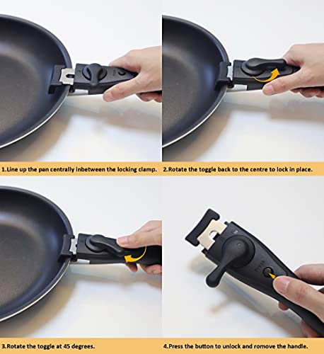 Xeeyaya 7 Pieces Nonstick Pot and Pan set with Removable Handle,Detachable Kitchen cookware sets,Stackable Pots And Pans Set Dishwasher safe for Induction Gas RVs Camping