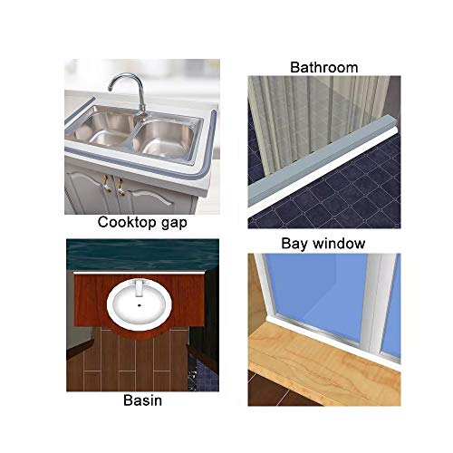 xingmeihe Collapsible Shower Threshold Water Dam Shower Barrier,Shower Door Dam Water Stopper Silicone Wet Room Bathroom (39Inch(Transparent