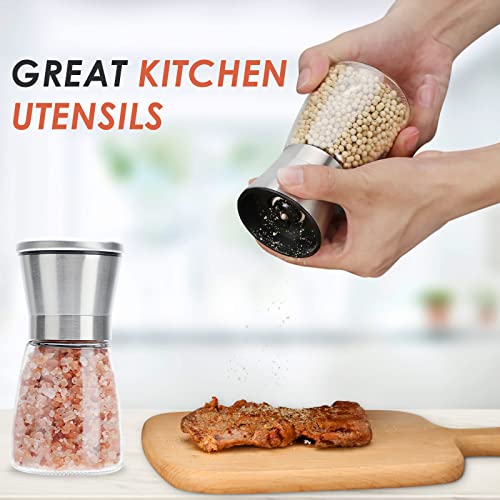 Ebaco Original Stainless Steel Salt or Pepper Grinder - Top Spice Mill with Ceramic Blades , Brushed Stainless Steel and Adjustable Coarseness By Pepper Grinder (Single Package)