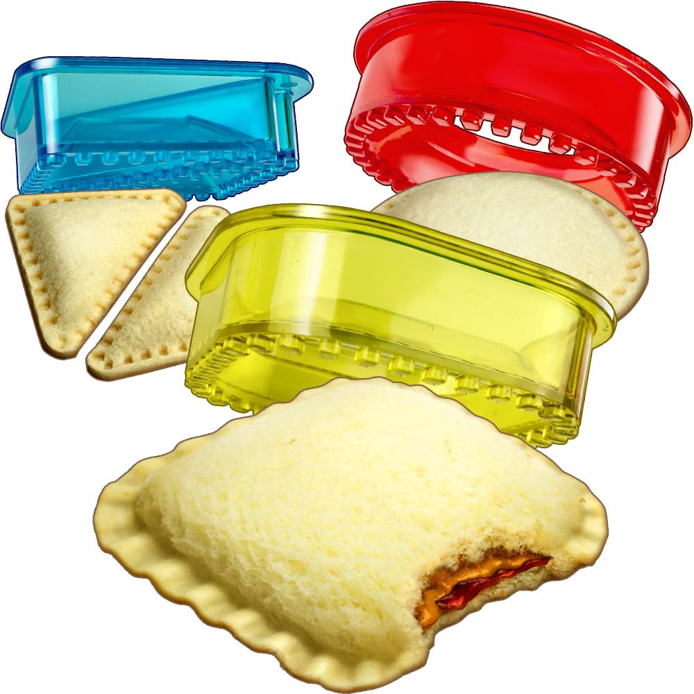 Savoychef Sandwich Cutter and Sealer - Uncrustables Sandwich Maker - Cut and Seal - Great for Lunchbox and Bento Box - Boys and Girls Kids Lunch - Circle, Square, Triangles