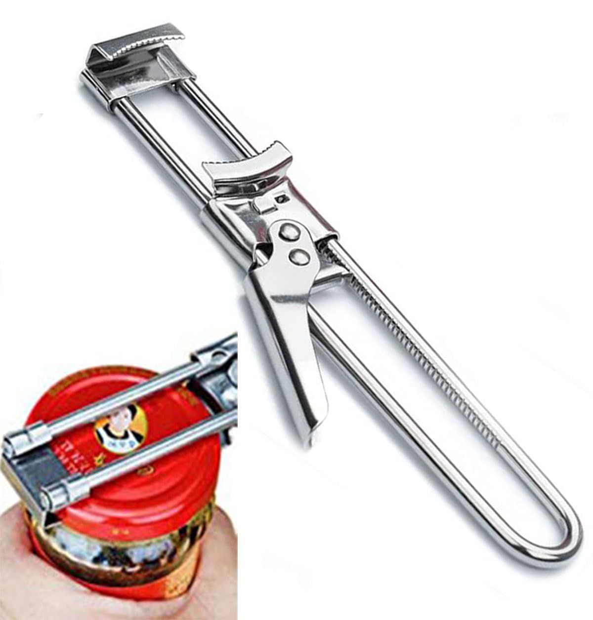 Master Opener Adjustable Jar & Bottle Opener, Adjustable Multifunctional Stainless Steel Can Opener Jar Lid Gripper, Manual Jar Bottle Opener Kitchen Accessories