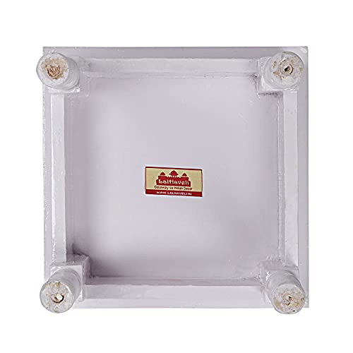 Lalhaveli Hand Painted end Table Wooden Rectangle Shape Puja Article Chowki Bajot Low High Stool (11X11X6 Inch)