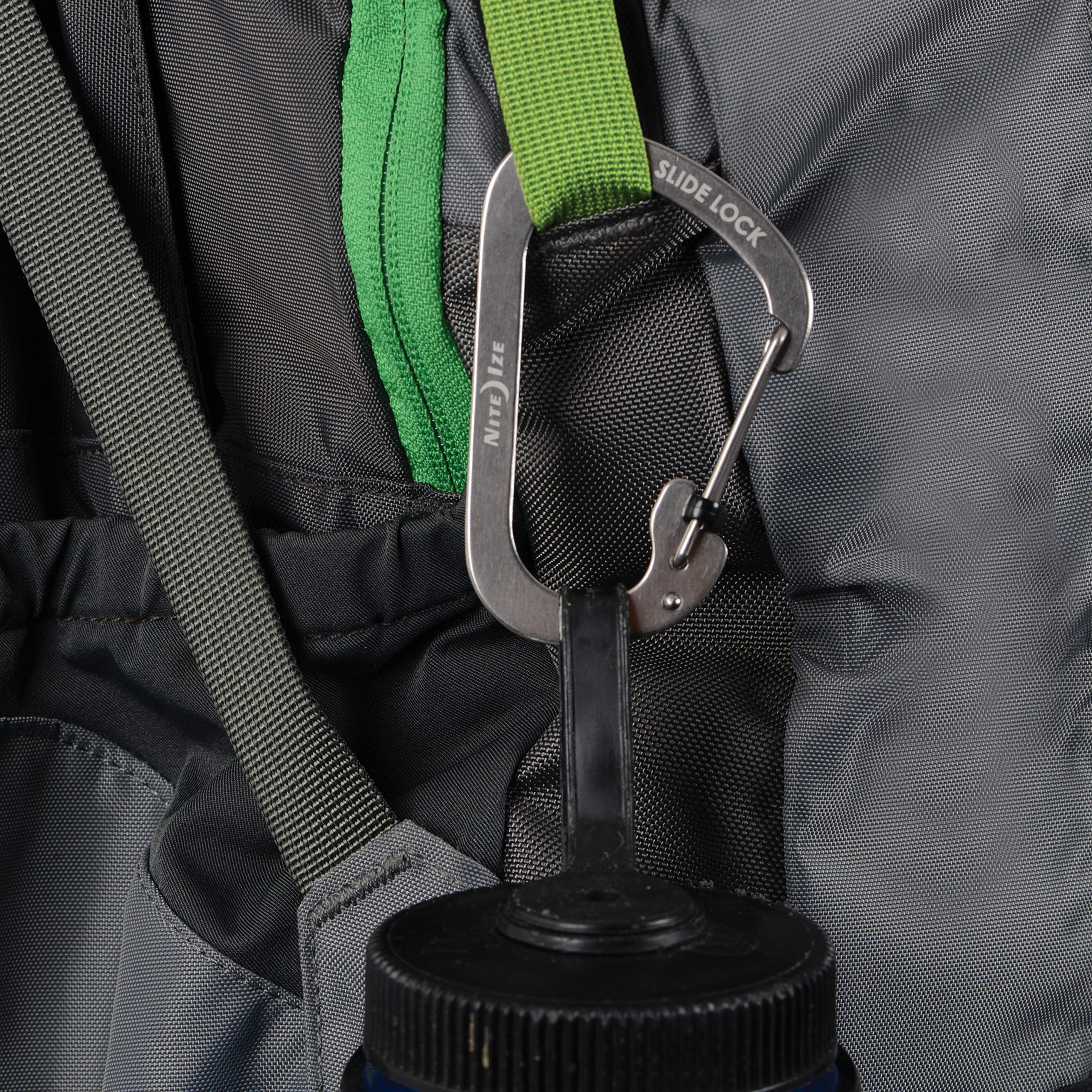Nite Ize Locking Carabiner Clip, Silver, 1-3/32 in., Stainless