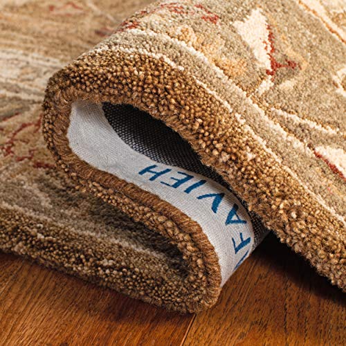 SAFAVIEH Anatolia Collection 8' x 10' Brown / Green AN512F Handmade Traditional Oriental Premium Wool Area Rug
