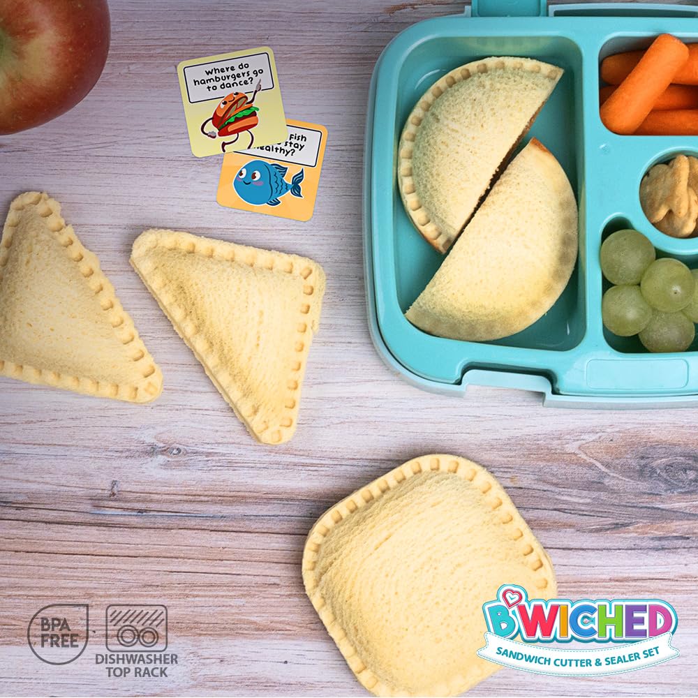 Savoychef Sandwich Cutter and Sealer - Uncrustables Sandwich Maker - Cut and Seal - Great for Lunchbox and Bento Box - Boys and Girls Kids Lunch - Circle, Square, Triangles