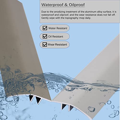 Funmaypoon Aluminum Floor Transition Threshold Strip Door Threshold Interior/Carpet/Tile/Floor Reducer Doorway Edge Trim for Laminate Floor Mat Carpet Vinyl Tile 1 3/4" (43mm)(90cm) (Matte Black)