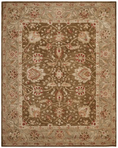 SAFAVIEH Anatolia Collection 8' x 10' Brown / Green AN512F Handmade Traditional Oriental Premium Wool Area Rug