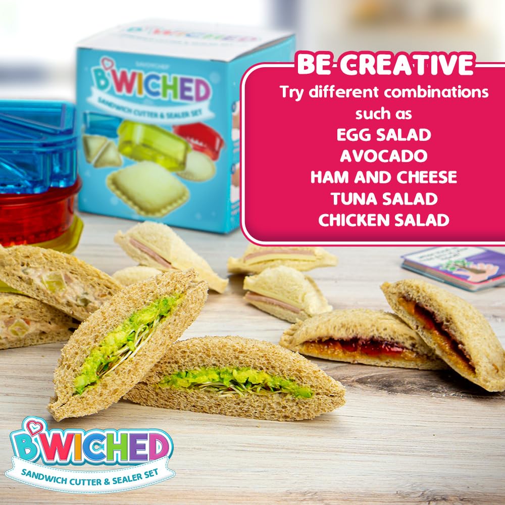 Savoychef Sandwich Cutter and Sealer - Uncrustables Sandwich Maker - Cut and Seal - Great for Lunchbox and Bento Box - Boys and Girls Kids Lunch - Circle, Square, Triangles
