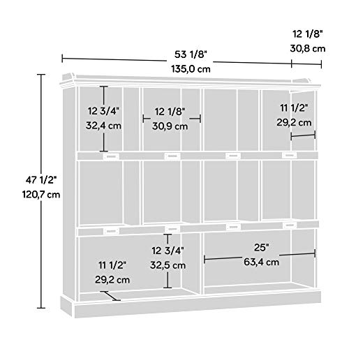 Sauder Granite Trace Storage Cabinet, L: 35.2" x W: 16.26" x H: 71.97", Rustic Cedar Finish & Granite Trace Bookcase, L: 53.15" x W: 12.21" x H: 47.52", Rustic Cedar Finish