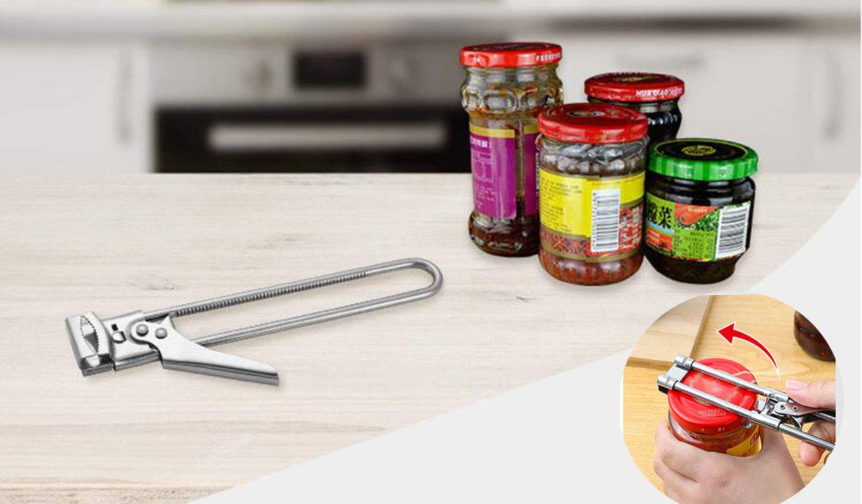 Master Opener Adjustable Jar & Bottle Opener, Adjustable Multifunctional Stainless Steel Can Opener Jar Lid Gripper, Manual Jar Bottle Opener Kitchen Accessories