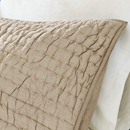 MADISON PARK SIGNATURE Serene King Size Quilt Bedding Set - Linen, Quilted β 3 Piece Bedding Quilt Coverlets β 100% Cotton Voile Bed Quilts Quilted Coverlet