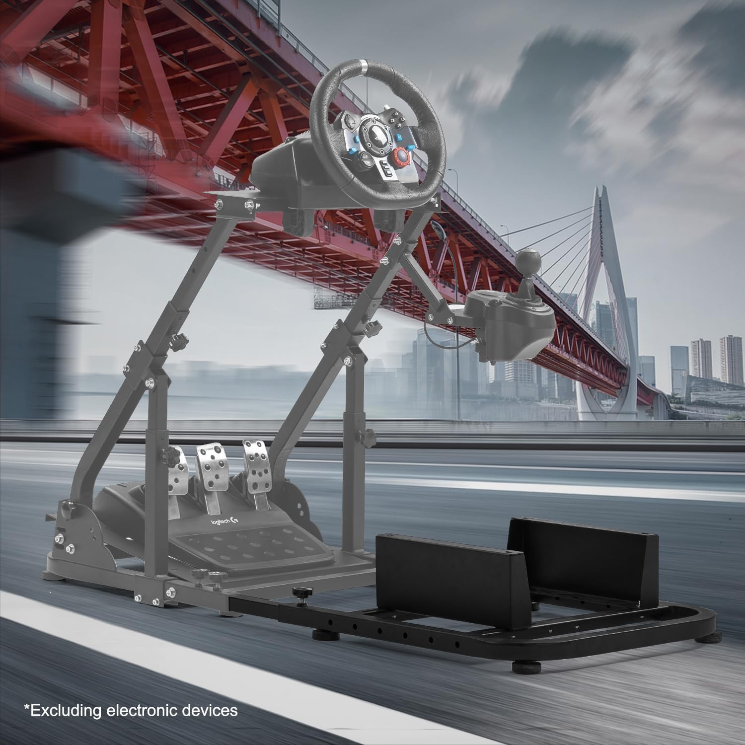 Supllueer Racing Seat Bracket Used with Racing Wheel Stand to Form Sim Cockpit Fit for Anman Marada Dardoo Minneer Adjustable Universal Sim Race Mount Support DIY, Excluding Seat