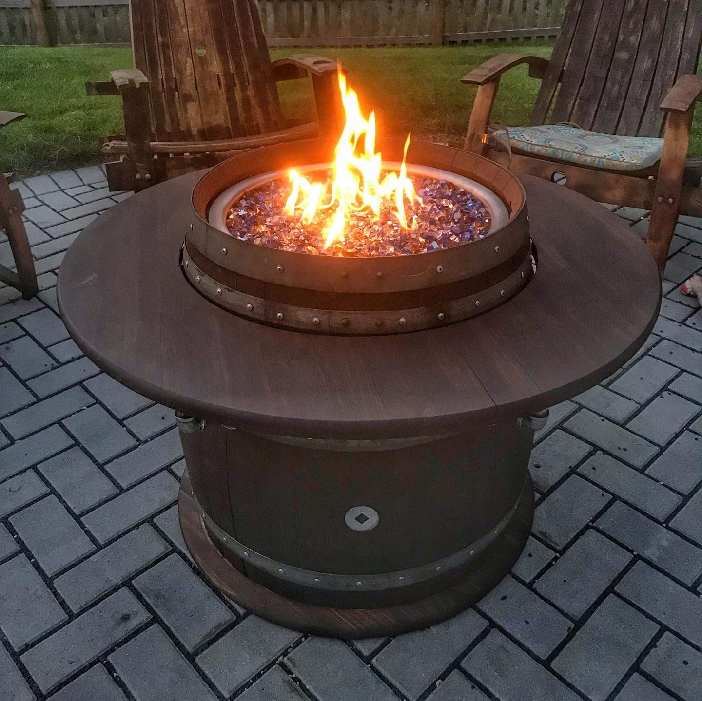 Golden Flame 30" Round Drop-In Fire Pit Pan w/ Installed 24β Round Stainless-Steel Fire Ring Burner - Weatherproof, Whistle-Free Set for Patio & Backyard