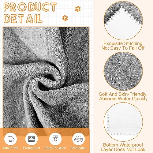 Panelee 20 Pcs Reusable Puppy Pads Waterproof Guinea Pee Pad Washable Pee Pads for Dogs Fleece Cage Liner Blankets Accessories Small Animals Bedding Mats Sleep Mat Pad Cover (Gray,18x24 in)
