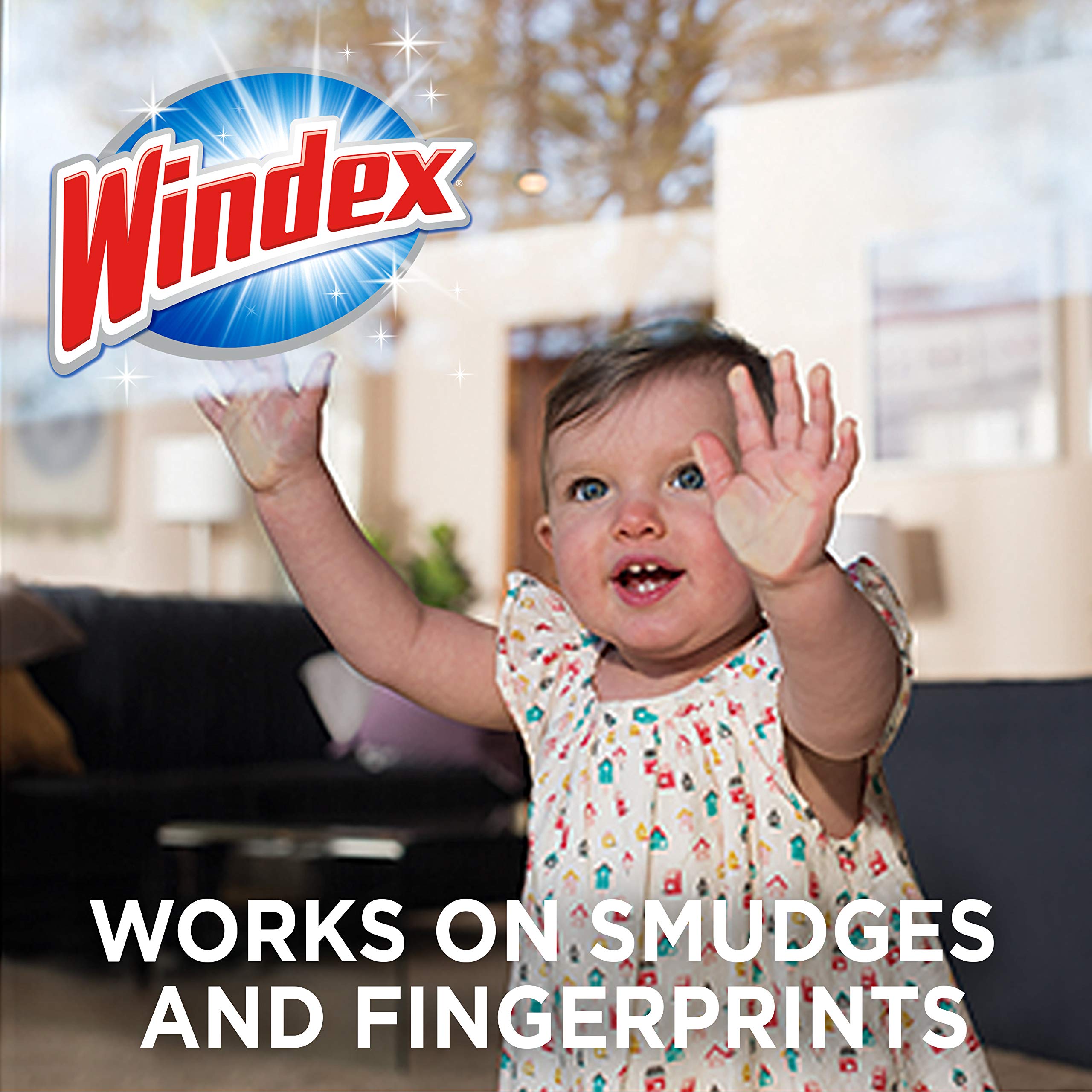 Windex Ammonia-Free Premoistened Glass Wipes, Crystal Rain Fresh Scent, 25 Count