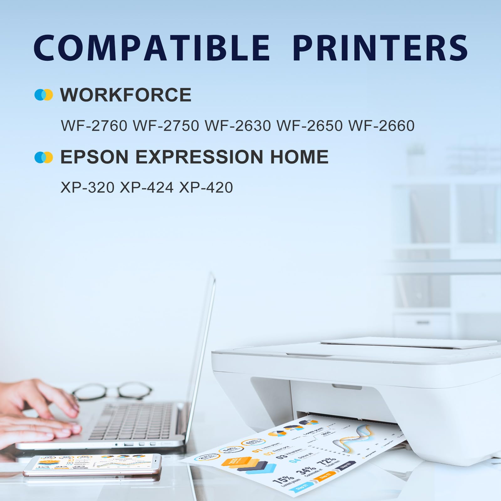 MYCARTRIDGE Remanufactured Ink Cartridge Replacement for Epson 220 220XL Work with Workforce WF-2630 WF-2650 WF-2660 WF-2760 WF-2750 XP-320 XP-420 (Black, Cyan, Magenta, Yellow, 10-Pack)