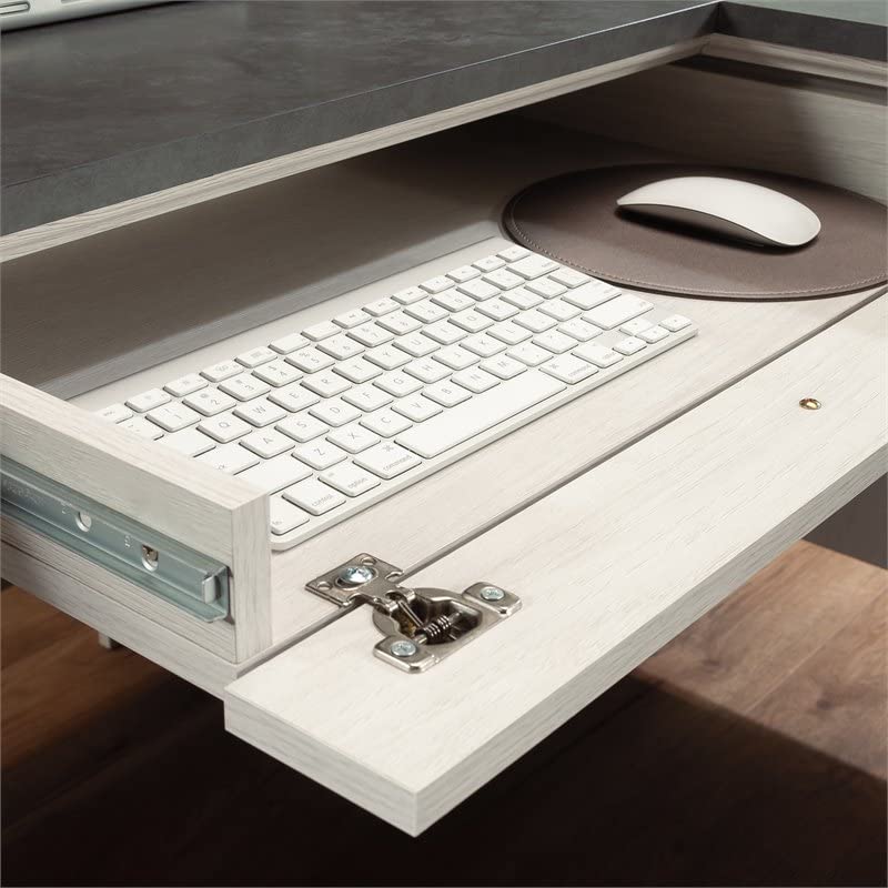Sauder Palladia L-Shaped Home Office Desk in Glacier Oak, Glacier Oak Finish