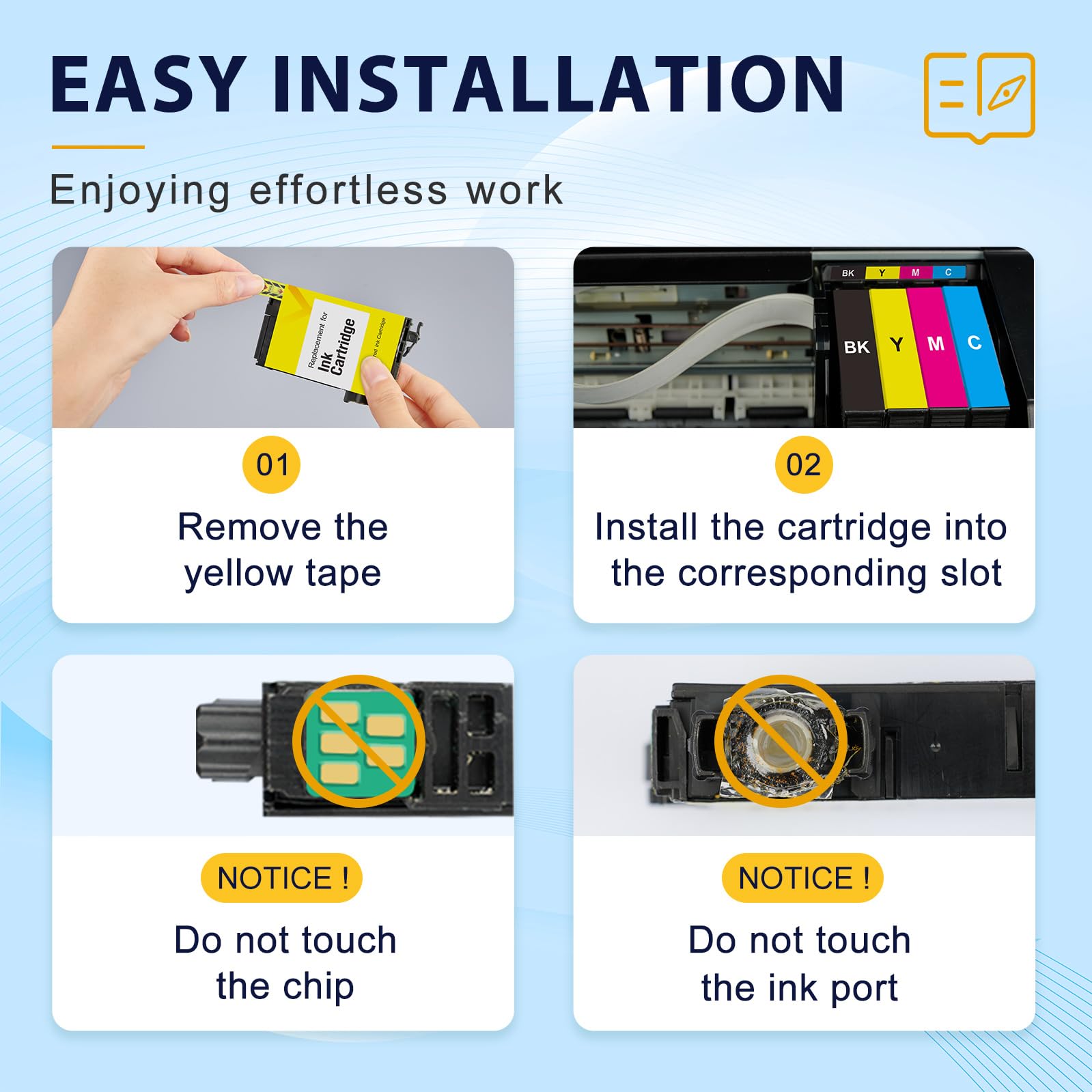 MYCARTRIDGE Remanufactured Ink Cartridge Replacement for Epson 220 220XL Work with Workforce WF-2630 WF-2650 WF-2660 WF-2760 WF-2750 XP-320 XP-420 (Black, Cyan, Magenta, Yellow, 10-Pack)