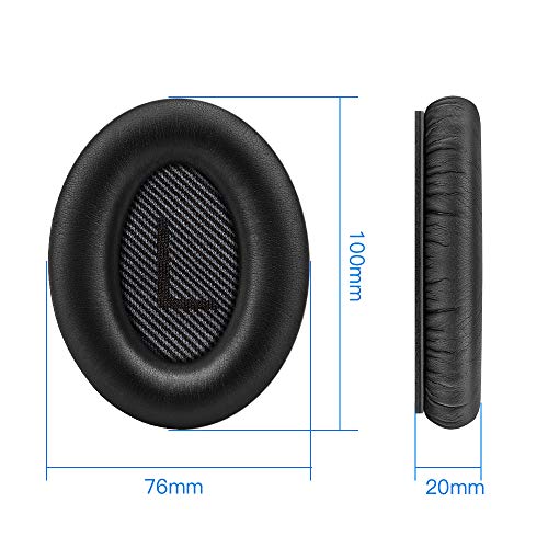 Bose Quiet Comfort 35 Replacemen Ear Cushions Kit by Link Dream Soft Protein Leather Replacement Ear Pad for Bose QC 35/25 / 15 QC2 / Ae2 / Ae2i / Ae2W / Sound Link/Sound True (Black)