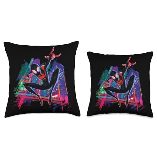 Marvel Spider-Man Miles Morales Graffiti City Throw Pillow