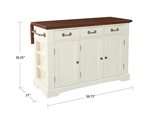 OSP Home Furnishings Country Kitchen Island, Distressed Black