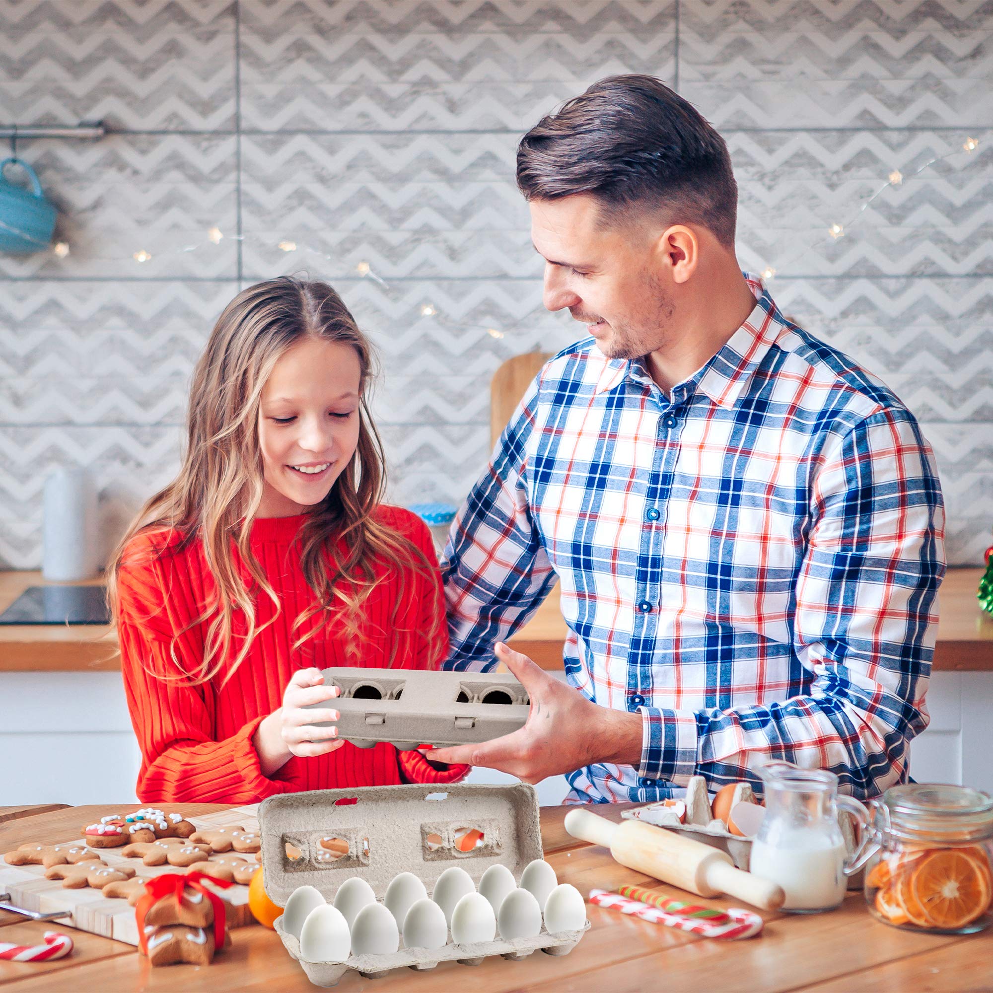 Blank Natural Pulp Egg Cartons Holds Up to Twelve Eggs - 1 Dozen - Strong Sturdy Egg Crate Carboard Material Perfect For Storing Extra Eggs (25 Pieces) by MT Products - Made in The USA