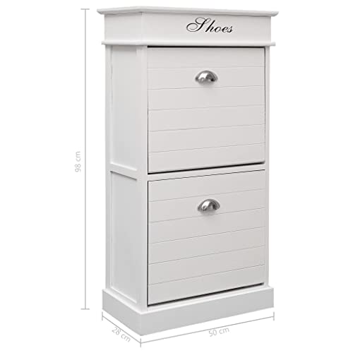WIFESE Shoe Storage Shoe Cabinet for Entryway 19.7"x11"x38.6" Shoe Organizer Shoe Cubby Storage with Doors Shoe Rack Organizer Shoe Shelves Shoe Closet Article White