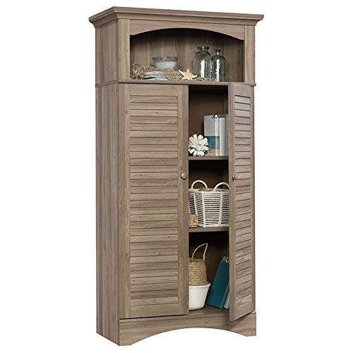 Sauder Harbor View Storage Cabinet, Salt Oak finish