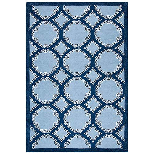 SAFAVIEH Bella Collection 8' x 10' Navy / Blue BEL139B Handmade Premium Wool Area Rug