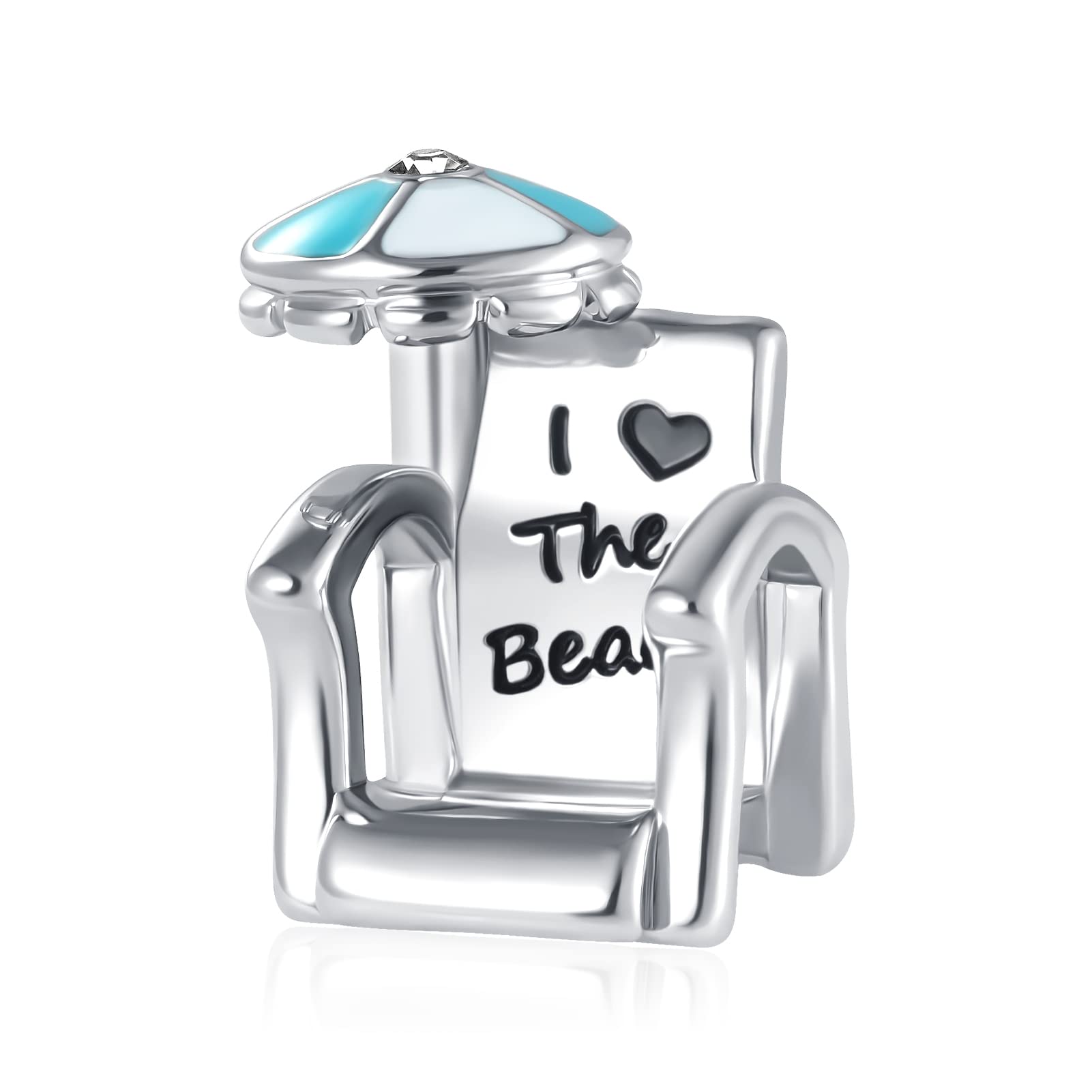 DWJSu Travel Love The Beach Summer Chair Umbrella Holiday Charms Bead Compatible with Pandora European Charm Bracelet & Necklace