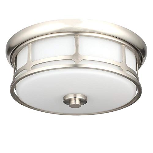 Home Decorators Collection 14 in. Brushed Nickel LED Flushmount