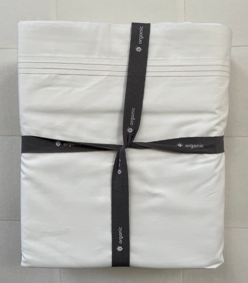 West Elm 400 Thread Count Organic Percale Pleated Edge Sheet Set ~Queen~*White*~