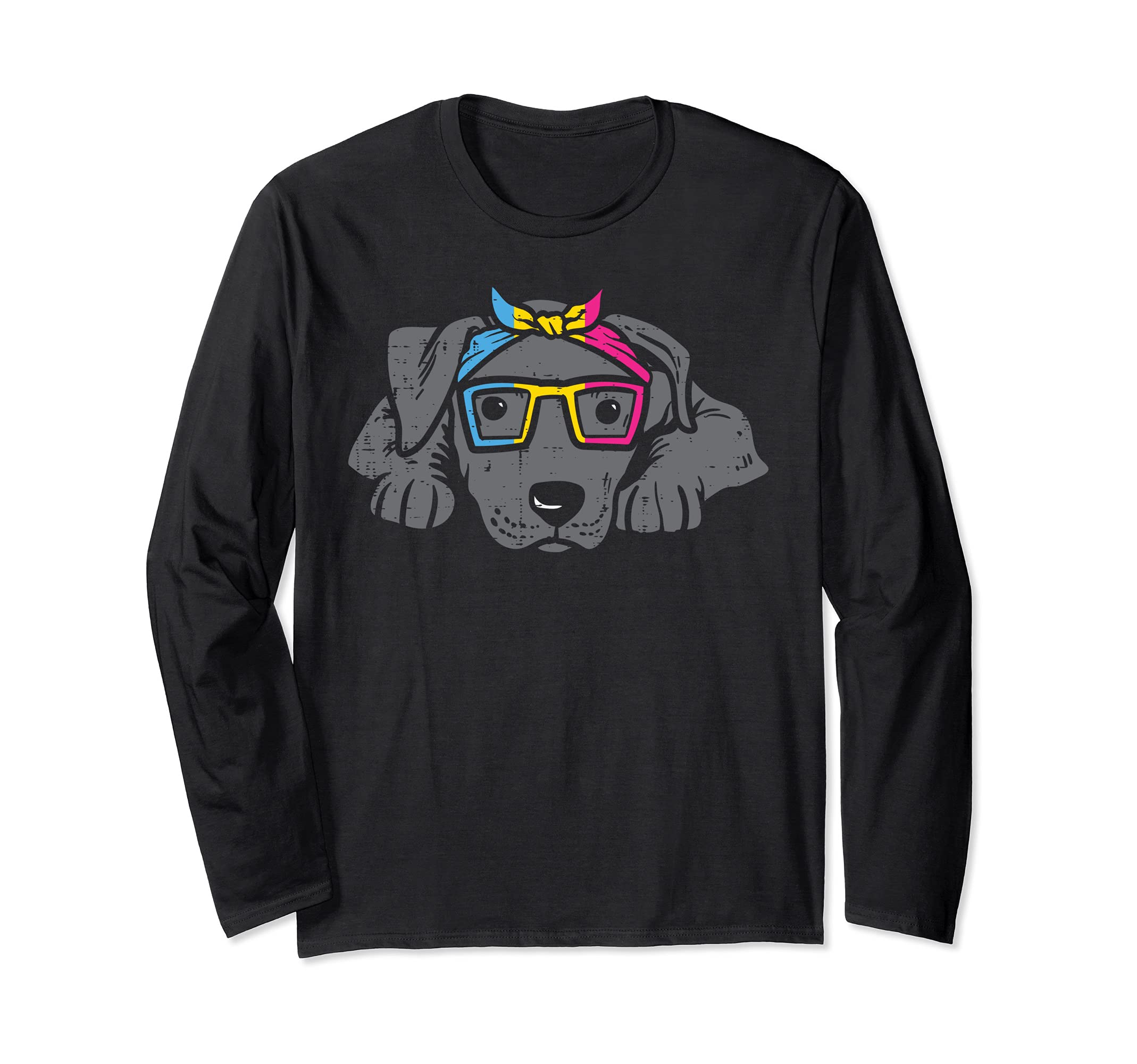 Pitbull Pansexual Headband Bandana Pan Pride Dog Men Women Long Sleeve T-Shirt
