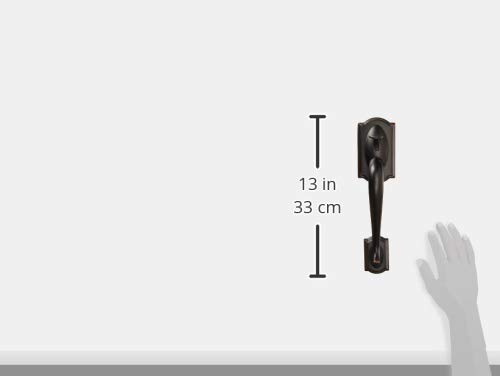Schlage F93CAM716ACCLH Camelot Inactive Handleset with Accent Left-handed Lever, Aged Bronze