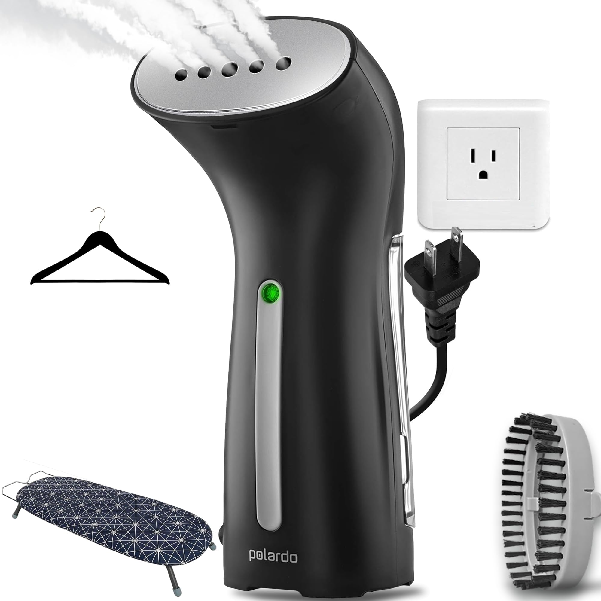 Steamer for Clothes, Hand Held Portable Travel Garment Steamer, Metal Steam Head, 25s Heat Up, Pump System, Mini Size, Handheld Steamer for Any Fabrics, No Water Spitting, 120V Black
