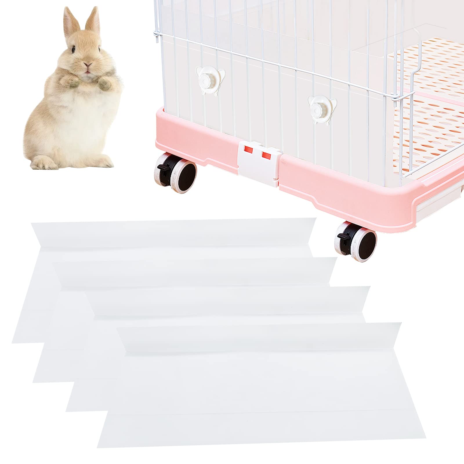 4PCS Rabbit Litter Box Splash Guard,Transparent Easy Clean Urine Shield,Urine Guard Side Lining Critter Pen Protection Splash Reusable,for Guinea Pigs,Chinchillas,Rabbits,and Other Small Animals.
