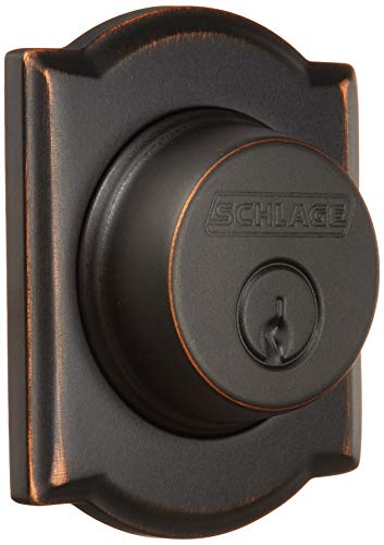 Schlage F93CAM716ACCLH Camelot Inactive Handleset with Accent Left-handed Lever, Aged Bronze