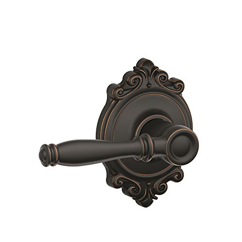 SCHLAGE F10BIR716BRK F10-BIR-BRK Birmingham Passage Door Lever Set with The Decorative Brooks, Aged Bronze