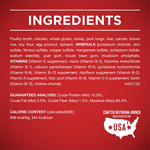 Purina ONE Tender Cuts In Wet Dog Food Gravy Chicken And Brown Rice Entree - (12) 13 Oz. Cans