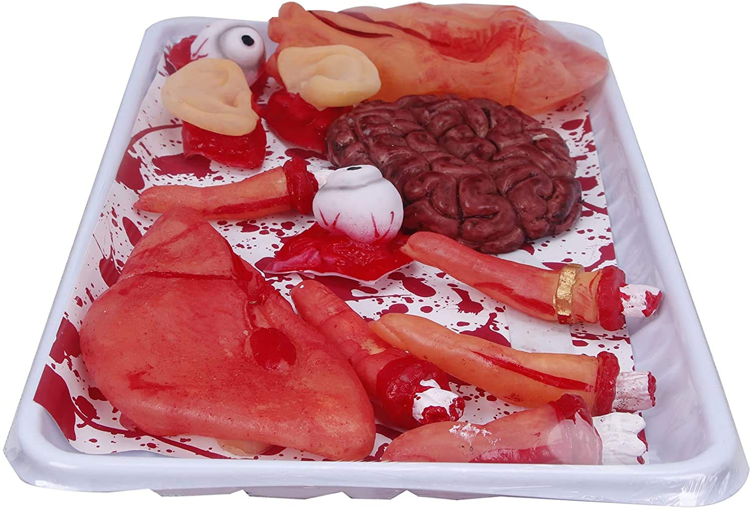 MOLEZU Handmade Halloween Realistic Internal Body Organs Props, Brain - Heart - Liver - Fingers - Eyes